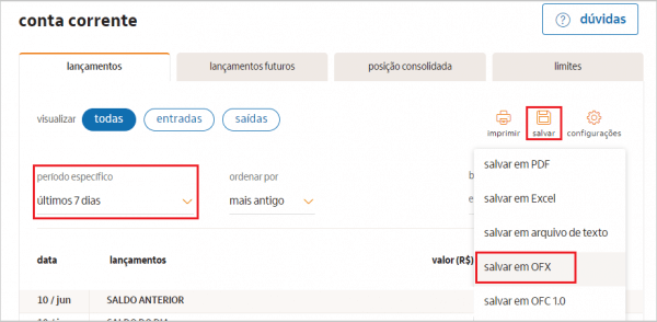 Como Exportar o Arquivo OFX no Banco - Central de Ajuda Belle Software